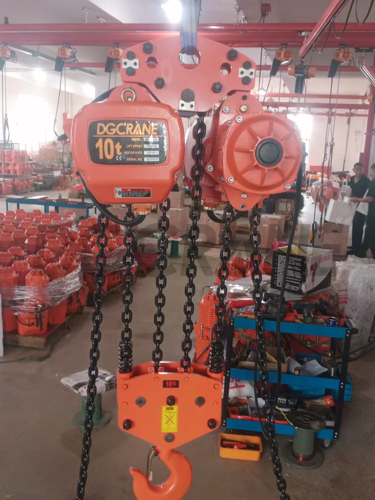 รอกโซ่ไฟฟ้า 2 ชุด 10 ตันและ 1 ชุด 5 ตัน ส่งออกไปยังชิลี | DGCRANE