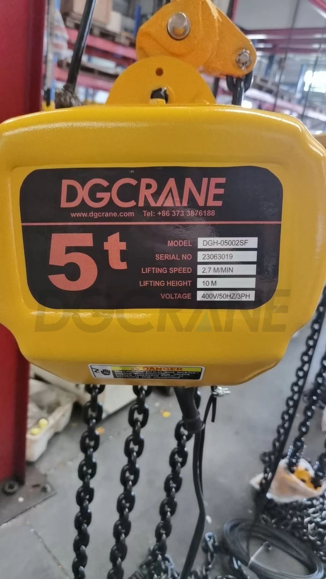 5 Sets Of 5 Ton Electric Chain Hoists Delivery To Maldives | DGCRANE